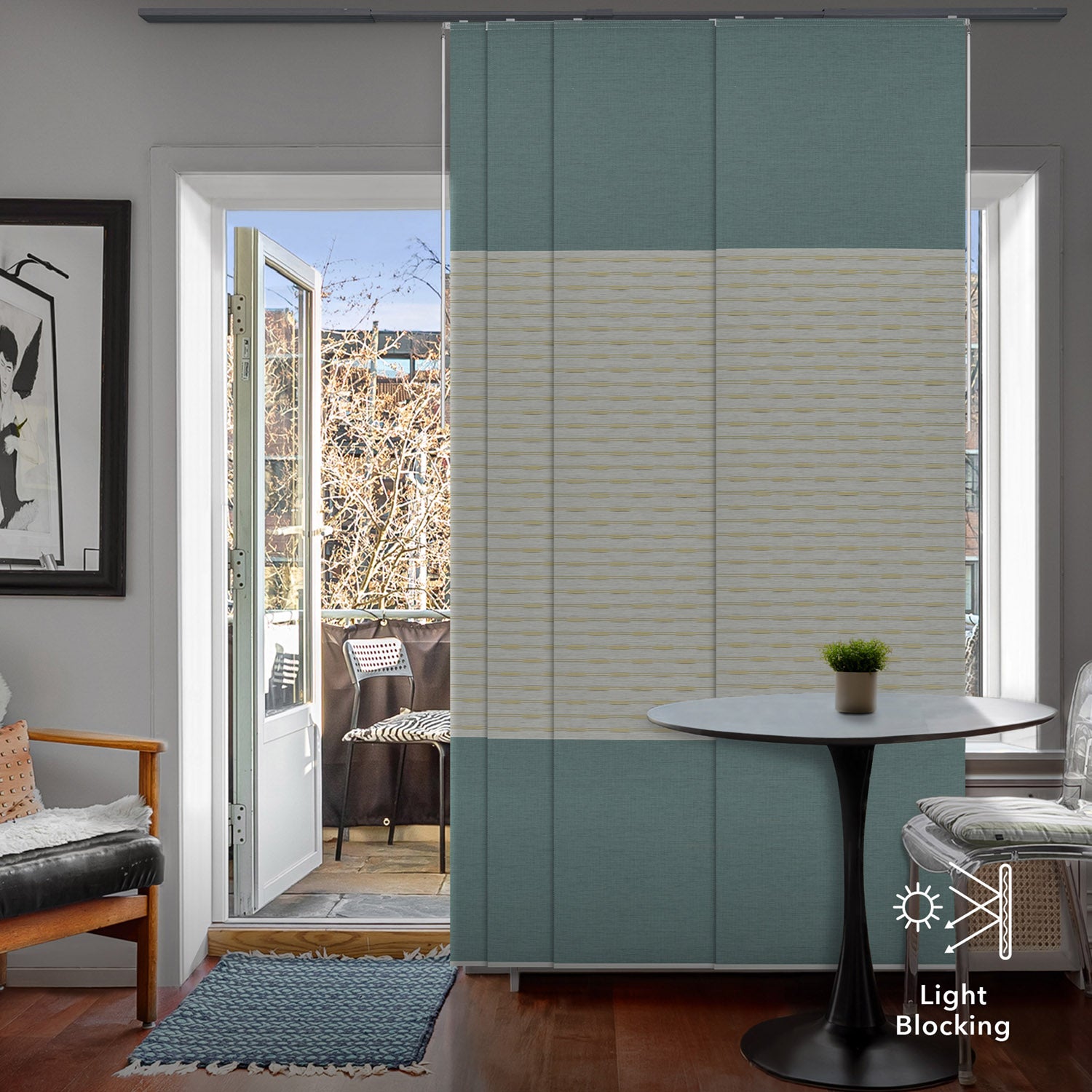 Privacy blinds for sliding glass doors | Fern Stitch | GoDear Design