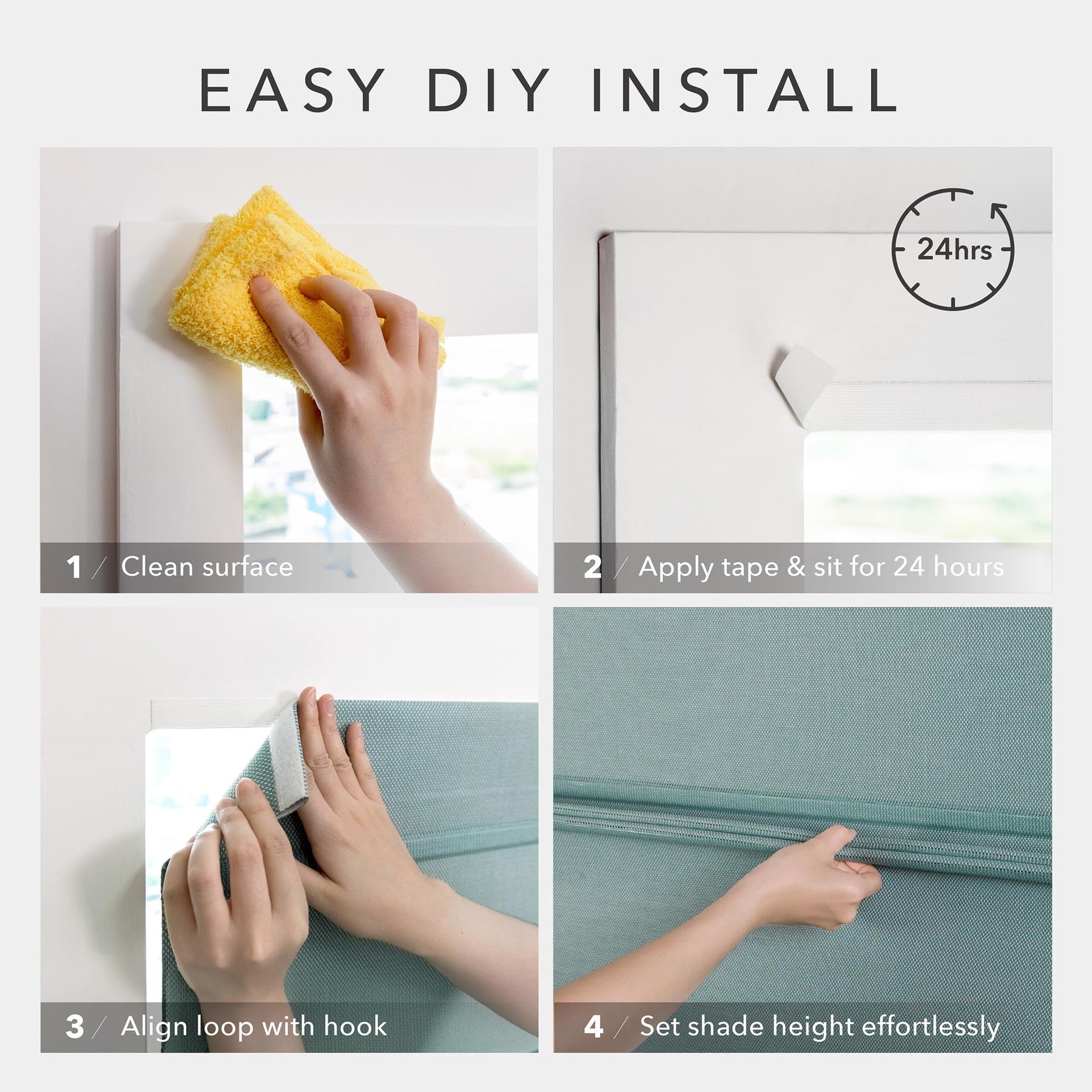 35" x 65" White Blackout Magnetic Roman Blinds for Windows – GoDear Design