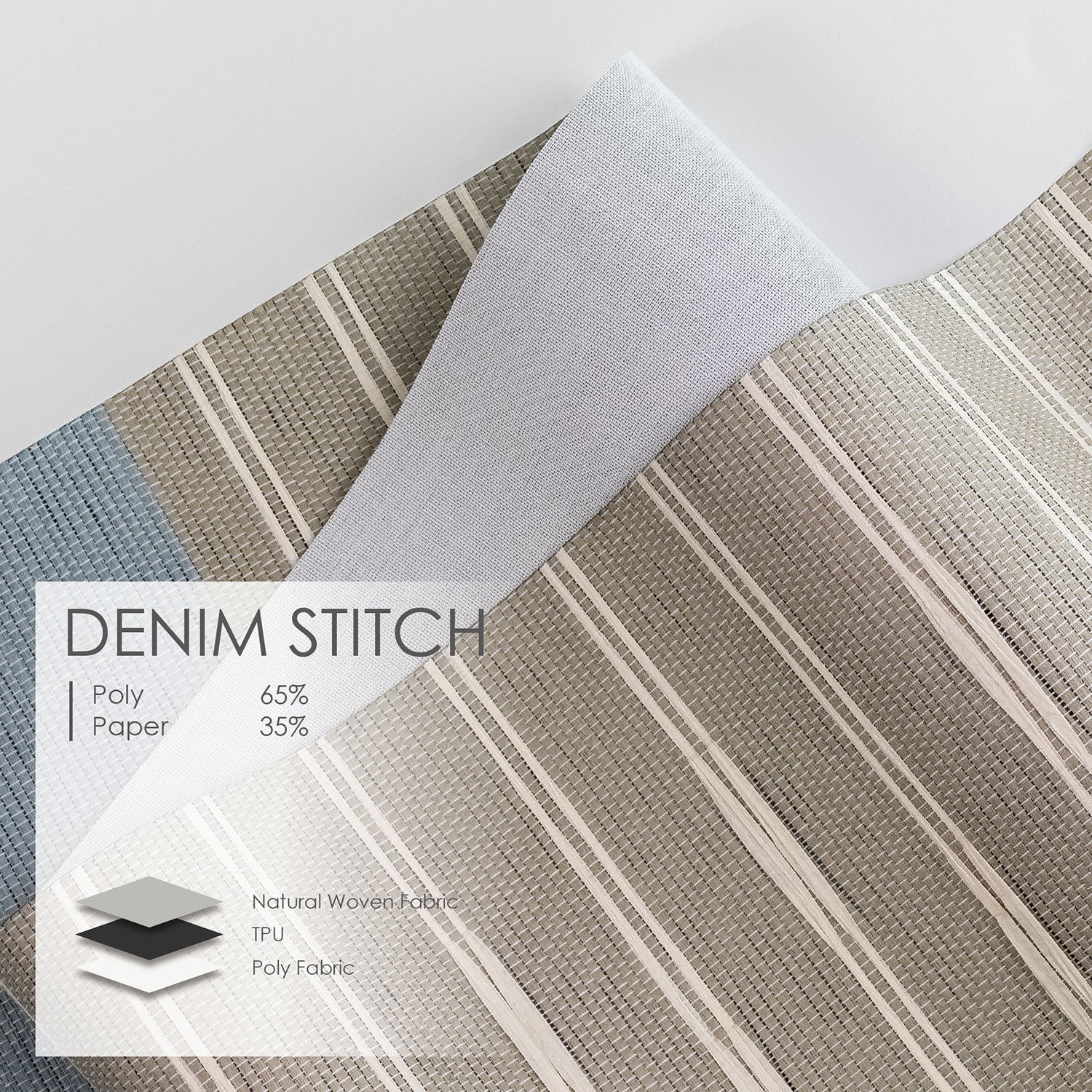 GoDear Design | Blackout replacement panels | Denim Stitch